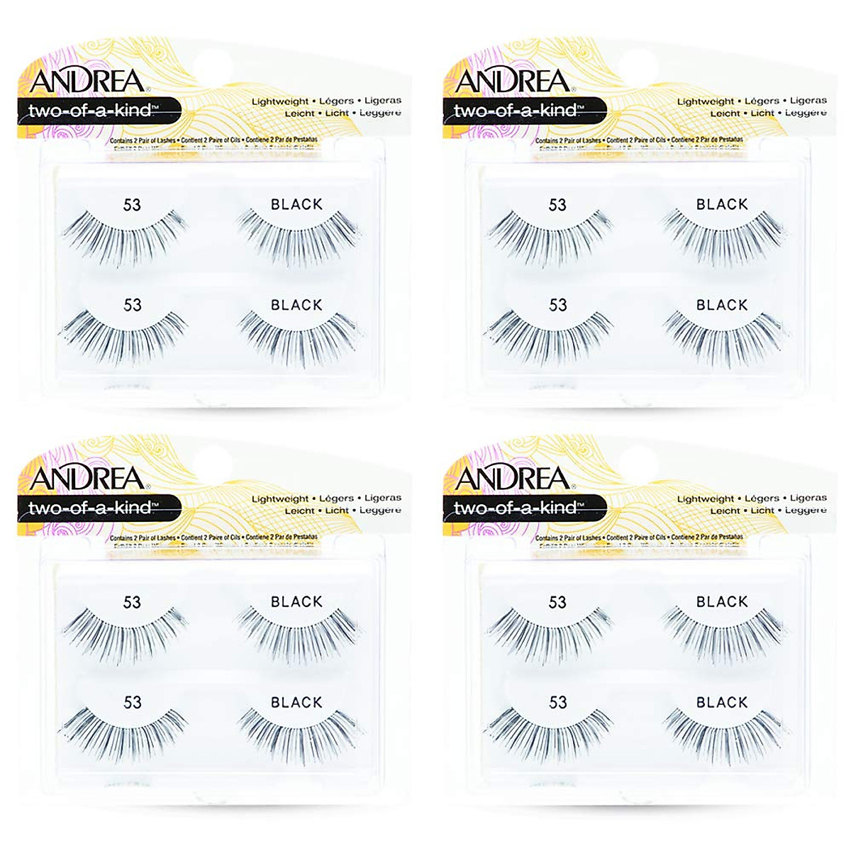 Andrea Two of a Kind False Lashes #53 Black, 4 Pack