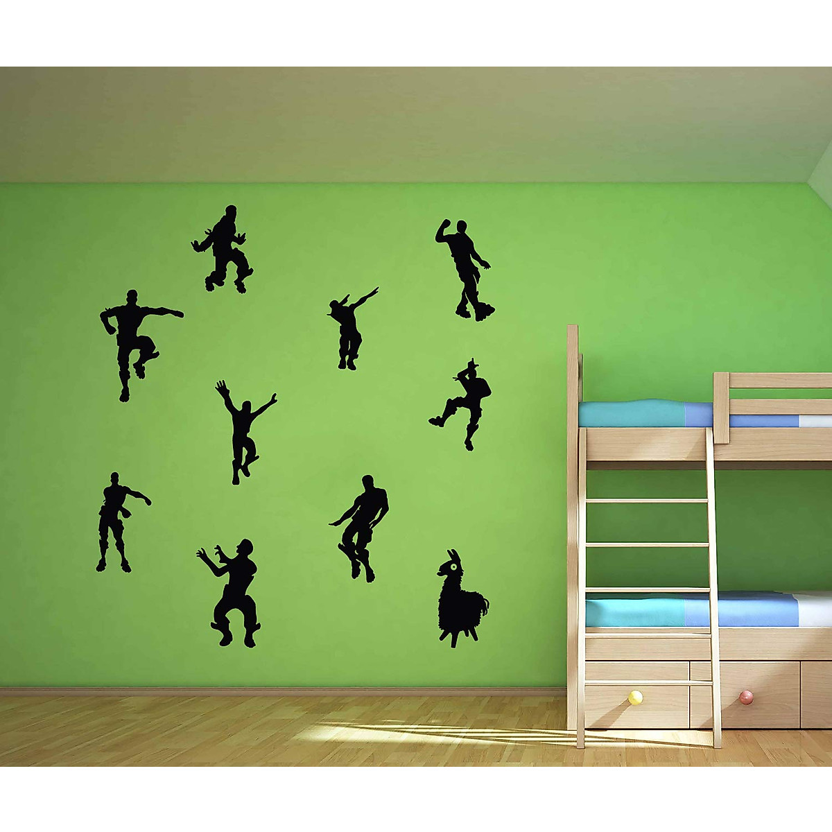 Video Game Wall Decal Wall Sticker Poster Floss Dancing Decal Game Room Decor Peel & Stick Game Decal Baby Bedroom Home Decor Gaming Stickers (34.6" x 23.6") (Black)