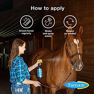 Farnam Endure Sweat-Resistant Horse Fly Spray, Kills, Repels, Protects, 32 Ounces, Quart Spray