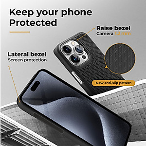 MOTIVE for iPhone 15 Pro Case with Belt Clip, Shell Holster Combo for Apple iPhone 15 Pro Holster, Slim Rugged Case, Drop Shockproof Protective Cover & Kickstand, 6.1 inch | Black