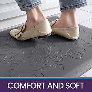 DEXI Kitchen Mat Cushioned Anti-Fatigue Kitchen Floor Mats, 30x20 Inch, Non-Slip Waterproof Kitchen Rug for House Office Standing Desk, Grey