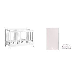 Babyletto Sprout 4-in-1 Convertible Crib with Pure Core Non-Toxic Crib Mattress with Dry Waterproof Cover