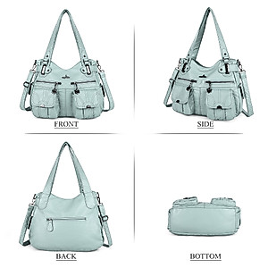 Purses and Handbags Women Tote Shoulder Top Handle Satchel Hobo Bags Fashion Washed Leather Purse