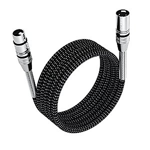 FIBBR XLR Cable 100ft/30M, Microphone Cable Nylon Braided XLR Male to Female Heavy Duty Balanced Microphone Cord Compatible with Preamps/Speaker Systems and More