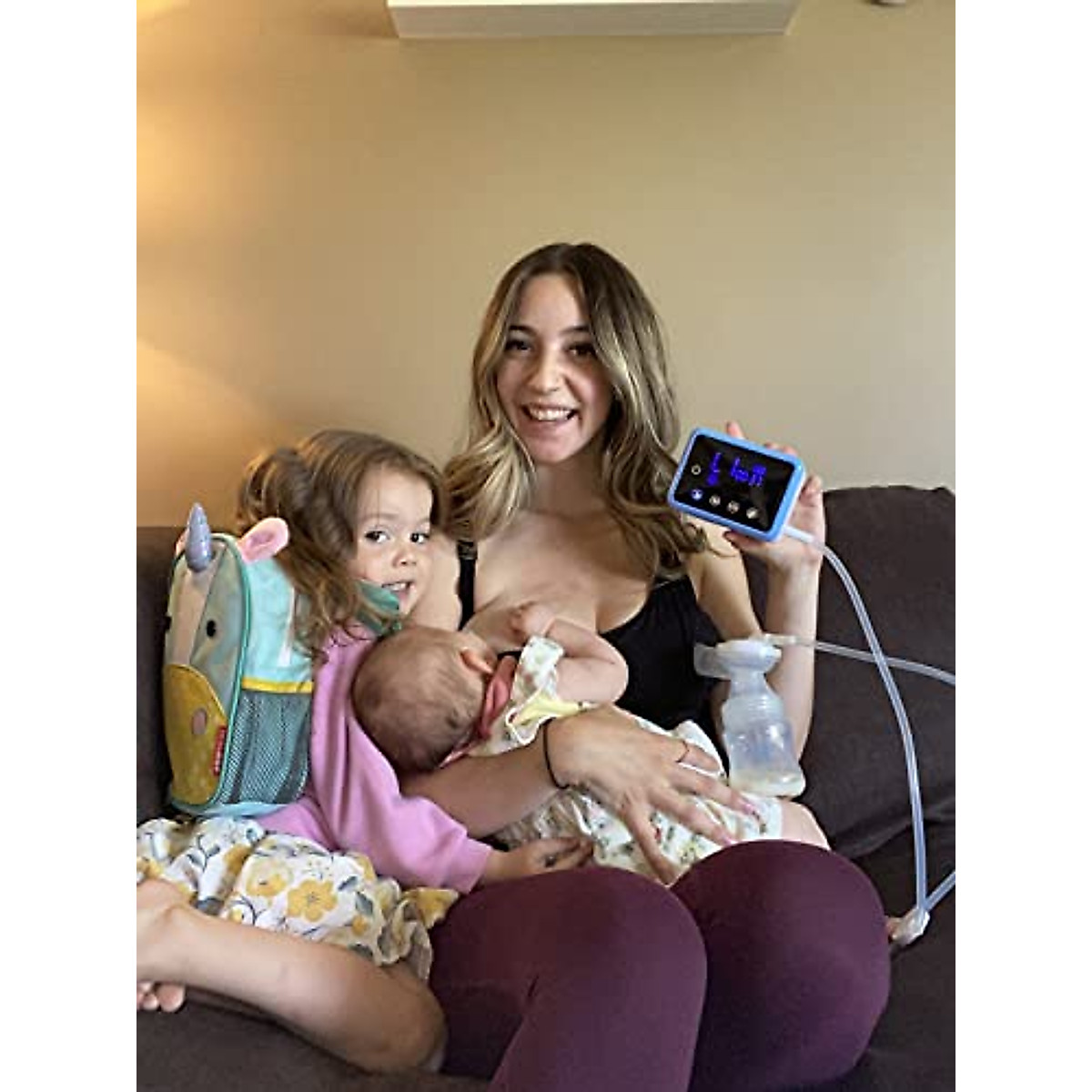 Bellababy Double Electric Breast Feeding Pumps with 21mm,24mm,27mm Flanges,Touch Screen,Pain Free Strong Suction 4 Models 9 Levels Strength