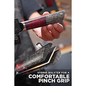 Dalstrong Santoku Knife - 7 inch - Spartan Ghost Series - Premium American Forged S35VN Powdered Steel Kitchen Knife - Razor Sharp Kitchen Knife - Maple & Red Resin Handle - Vegetable Knife - Sheath