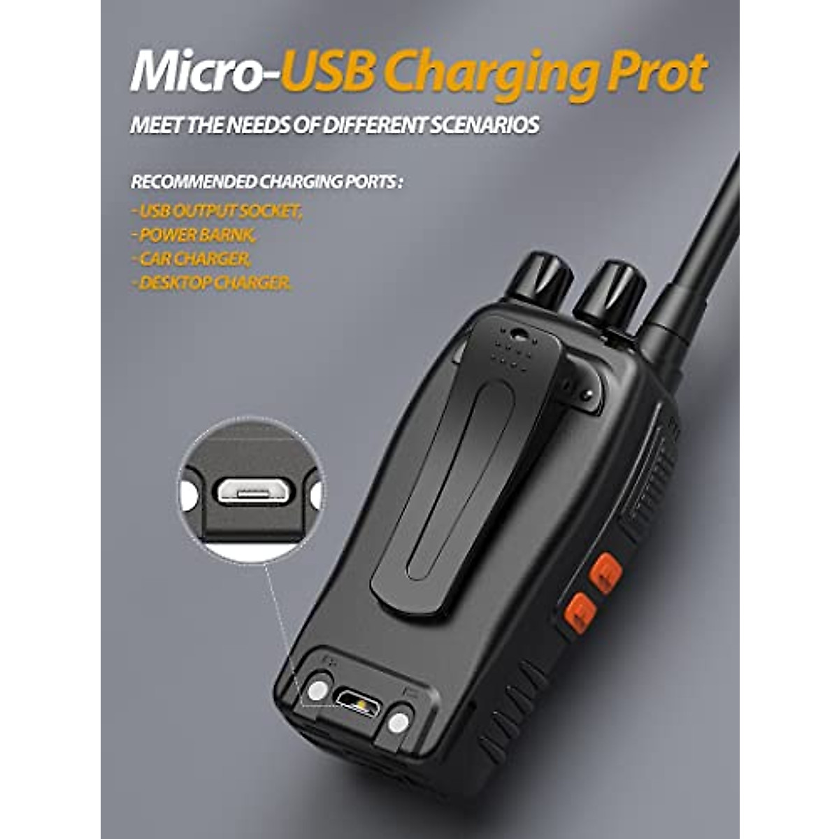 Walkie Talkie Long Range Rechargeable 2 Way Radio for Adult with Earpiece, FRS Two Way Radio VOX 16 Channel Flashlight Li-ion Battery 10 Pack