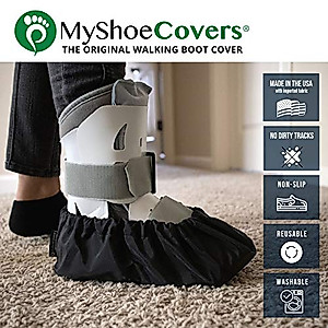 MyShoeCovers 1 Fracture Walking Boot Cover - Black, Large