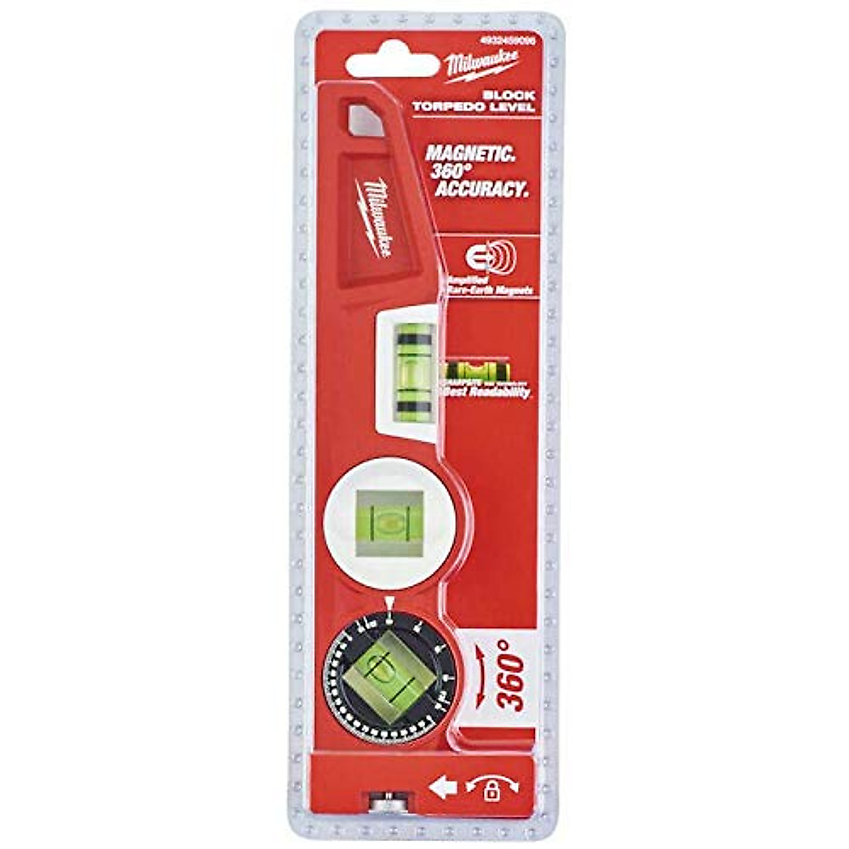 Milwaukee 4932459096 Block Torpedo Level - Red/Black