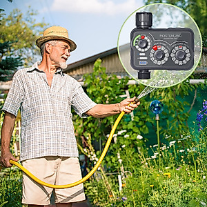 Moistenland Sprinkler Timer, Hose Timer, Lawn & Garden Watering Equipment, Programmable Water Timer with Rain Delay/Manual/Automatic Irrigation System, IP54 Waterproof