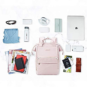 BAGSMART Laptop Backpack for Women, Travel Backpacks 15.6 Inch Notebook Doctor Back pack for College Work Business Trip Women (pink)