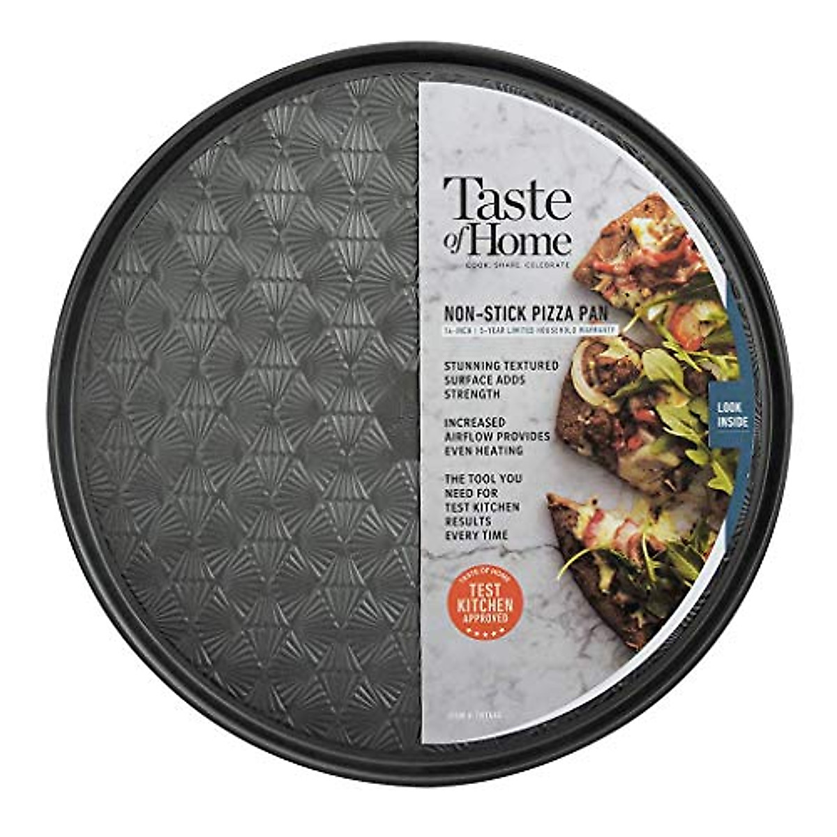 Taste of Home 14-inch/Medium Non-Stick Metal Pizza Pan – 2 Pack