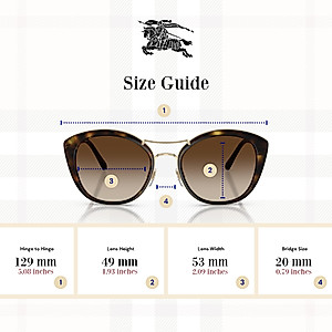 BURBERRY BE4251Q 300213 53M Dark Havana/Brown Gradient Round Sunglasses For Women+ BUNDLE With Designer iWear Eyewear Kit