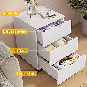 STARY Fully Assembled 3 Drawer Wood Rolling File Cabinet