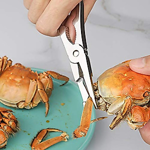 Lobster Crab Leg Cracker Seafood Tools and Nuts Pick Forks Set includes 2 Crab Lobster Cracker 6 Stainless Steel Forks - Shellfish Lobster Crab Leg Shell (Seafood Tools)