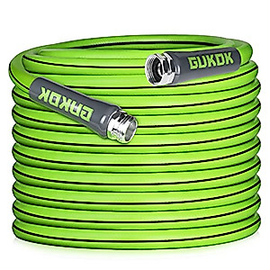 GUKOK Garden Hose 5/8 in. x 75 ft, Heavy Duty, Lightweight Water Hose, 3/4 Solid Male Female Fittings,Drinking Water Safe, 600 Burst PSI