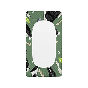 Eheartsgir Border Collie Baby Changing Table Cover for Boys Girls Removable Soft & Washable Stretchy Fabric Cradle Mattress Sheets Fit for 32"x16" Diaper Changing Table