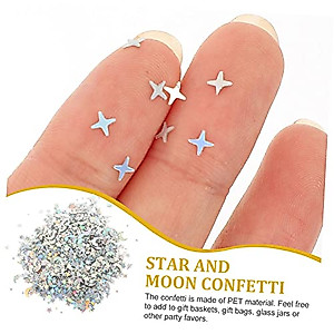 WIAMEE 3pcs 1 Stylesilver Decors and Mixed Balloon Iridescent Style Metallic Wedding Birthday Scatters Table Decorations DIY Decor Star of Festival Moon Decorative Party Glitter