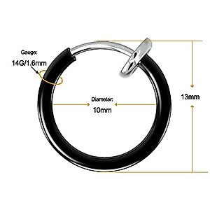 COCHARM Fake Nose Ring Non Piercing Nose Hoop Fake Faux Septum Jewelry Fake Lip Rings Unpierced Clicp on Nose Hoop Non Piercing Earrings