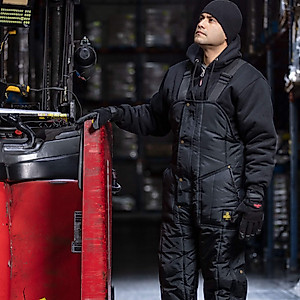 RefrigiWear Men's Iron-Tuff High-Bib Overalls, -50°F (-46°C), Size 34x32 in Medium Tall (0385R), Navy