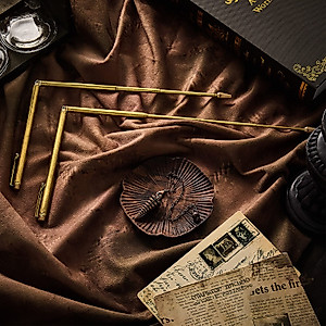 Jadive 3 Pieces Divining Rods Copper and Dowsing Pendulum for Ghost Hunting, Energy Healing, Divining Water includes 2 Retractable Divining Rods with Copper Handle and 1 Pendulum Pendant(Gold)