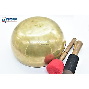 9" Large Master Healing Hand hammered Tibetan Singing Bowl ~ Great for Meditation, Yoga, Sound Bath, Mindfulness, Relaxation ~ Cushion, Wooden Mallet & Drumstick Included