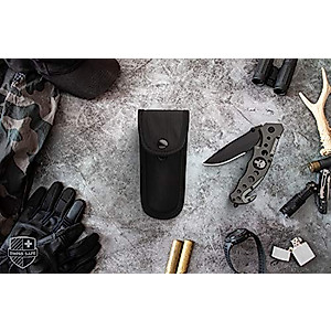 Swiss Safe Universal Tactical Knife Sheath Holster with Belt Loop - Pouch Fits Any 5" Folding Pocket Knife