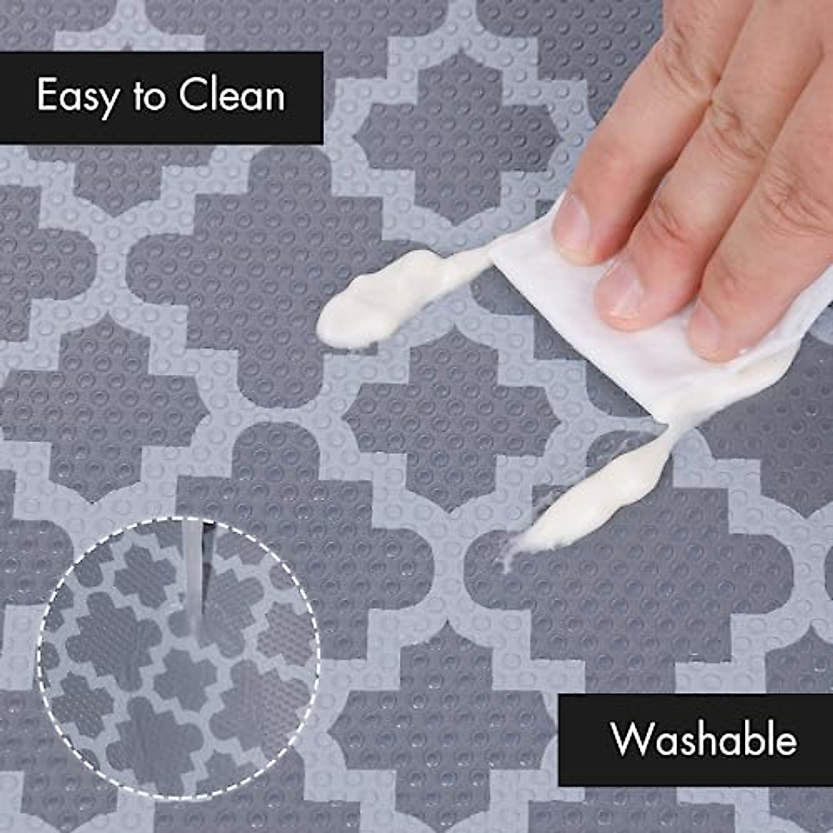 Cooyes Shelf Liner – Premium Cabinet Liner for Kitchen – Non-Slip Shelf Liners for Kitchen Cabinets – Waterproof Shelf Paper with Modern Pattern – Durable EVA Cabinet Liners