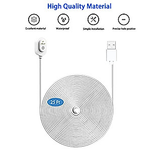Shyueda 25ft/7.6m Weatherproof Outdoor Charging Cable for Arlo Ultra/Ultra 2/Pro 3/Pro 4(3-Pack)
