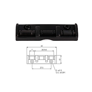 Holmer 6 String Metal Guitar Roller Nut 3 Saddles with Screws Compatible with Strat or Tele Electric Guitar Black.