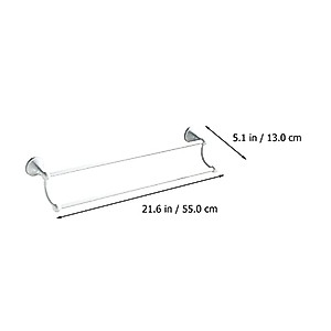 DOITOOL Double Towel Bar Wall- Mounted Brass Towel Bar Towel Holder Antique Brass Retro Towel Rack Wall Mounted Brass Storage Rack Smooth Towel Rack Towel Holder (White) Towel Storage Bar