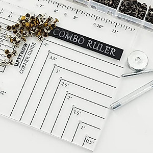 UPTTHOW Rivet Placement Template Zipper Ruler Zip Pocket Tool Leathercraft Rivets Marking Guide for DIY Bracelet Belt Combo Measurement Sewing Accessories