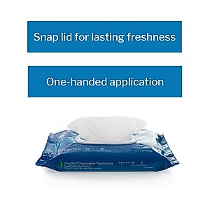 McKesson StayDry Disposable Wipe 12 Pack, 600 Washcloths - Large Adult Body and Incontinence Washcloths with Aloe and Vitamin E, Alcohol-Free, 50 Wipes Per Pack