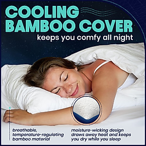 EnerPlex Memory Foam Pillows - Pack of 1 Adjustable, CertiPUR-US Certified King Size Pillows for Sleeping w/Extra Foam & Removable Viscose of Bamboo Cover - Machine Washable Firm Pillow