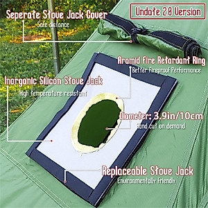Hot Tent with Stove Jack Camping Tipi Tent FIREHIKING for 1-2 Person 4 Season