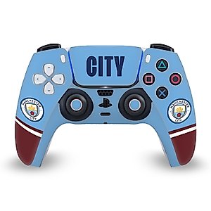 Head Case Designs Officially Licensed Manchester City Man City FC 2022/23 Home Kit Logo Art Vinyl Faceplate Sticker Gaming Skin Decal Cover Compatible With Sony PlayStation 5 PS5 DualSense Controller