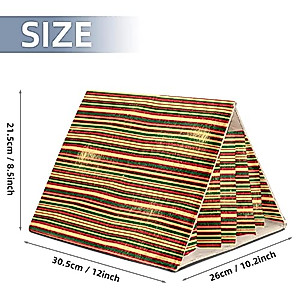 Y-DSIWX Guinea Pig Hideout Cozy Hamster House Cave for Bunny Chinchilla Hedgehog Small Animal Vintage Red Green Yellow Stripes Xmas