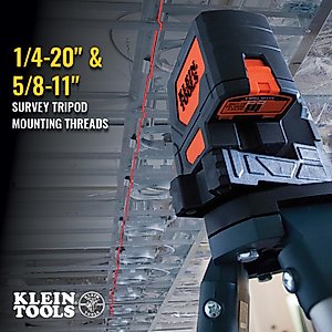 Klein Tools 93LCLS Laser Level, Self Leveling, Cross Line Level with Plumb Spot and Magnetic Mounting Clamp
