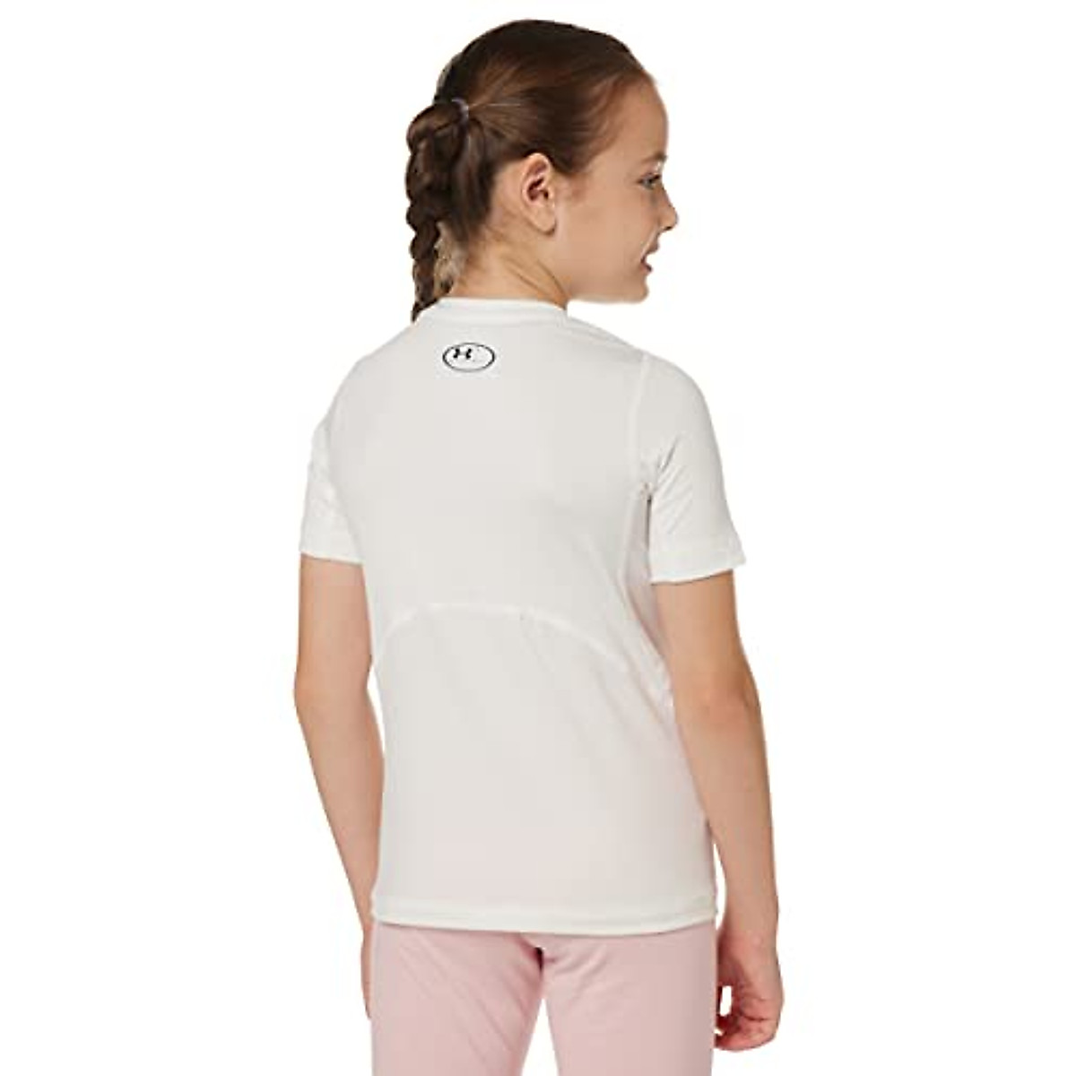 Under Armour Boys HeatGear Armour Short-Sleeve T-Shirt , White (100)/Black , Medium