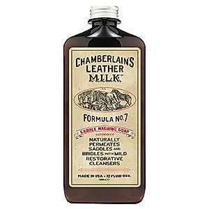 Leather Milk Saddle Washing Soap - No. 7 - All-Natural, Non-Toxic Saddle Soap Deep Cleaner for Western & English Saddles and Tack. Dye and Scent Free. Made in USA. Includes Saddle Scrub Sponge Pad!