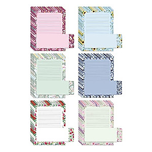 Floral Paper Stationery Set, 100 Piece Set (50 Lined Sheets + 50 Matching Envelopes), Letter Size 8.5 x 11 inch, 6 Designs, Double Sided/Lined Printing Paper, by Better Office Products