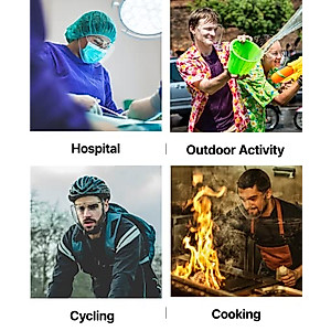 Blocc Face Shield – Clear Plastic Safety Face Shield Protection Full Visor for Glasses Wearers, Anti-Fog & Scratch, Reusable, Comfortable, Durable, Goggles for Adult (Large)