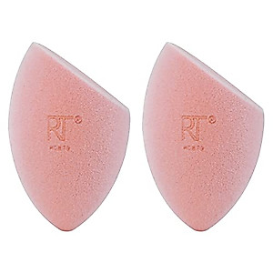 Real Techniques Miracle Powder Sponge, Makeup Blending Sponge For Powder Products, Set Makeup For Natural Finish & Cloud Skin, Buildable Coverage, Velvet Material, Latex-Free Foam, 2 Count