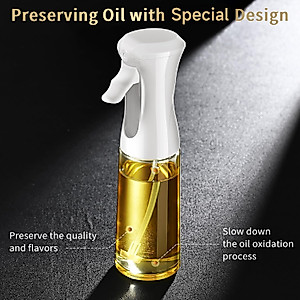 Oil Sprayer for Cooking, 200ml Glass Olive Oil Sprayer Mister, Olive Oil Spray Bottle, Kitchen Gadgets Accessories for Air Fryer, Canola Oil Spritzer, Widely Used for Salad Making, Baking, Frying, BBQ