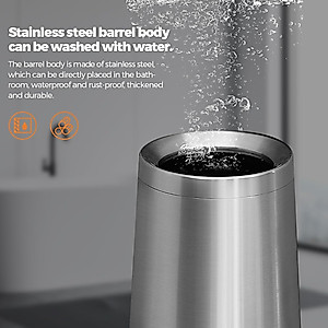 YOJIA 10L/2.6GAL Stainless Steel Sliver Trash Can, Narrow Slit Conicial Trash Can, Light Luxury Garbage Can for Bathroom,Bedroom,Office, Kitchen,Toilet (Z-10L Silver)