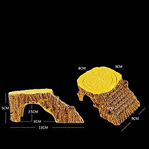 OMEM Natural Reptile Basking Ramp Terraces Resin Made (Tree Stump)