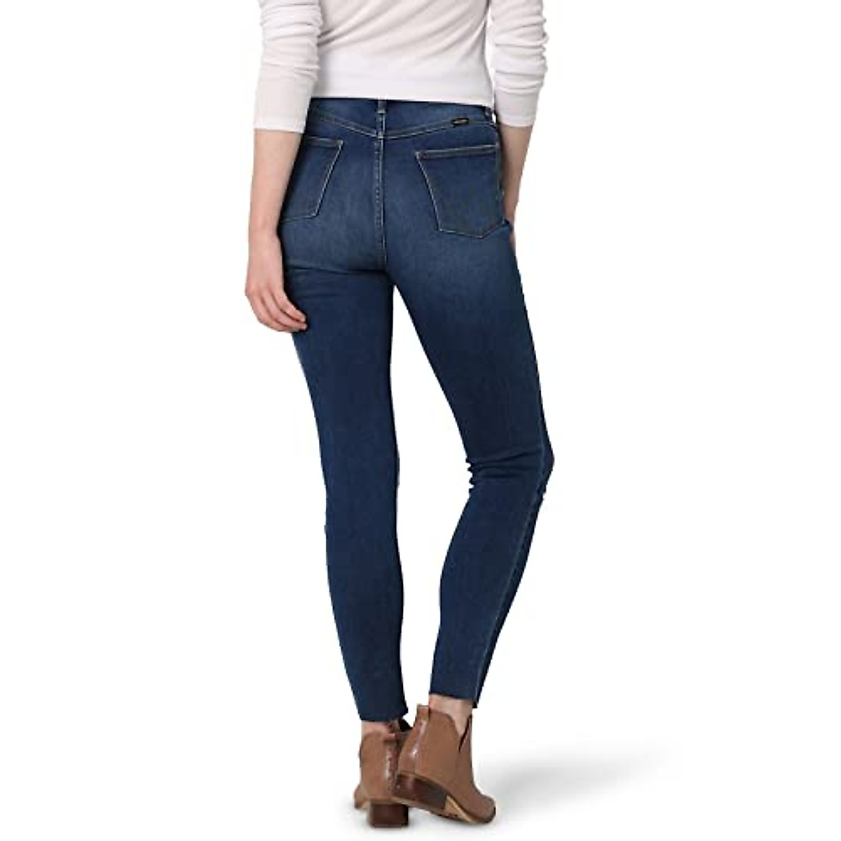 Wrangler Women's High Rise Unforgettable Skinny Jean, Medium Wash, 14