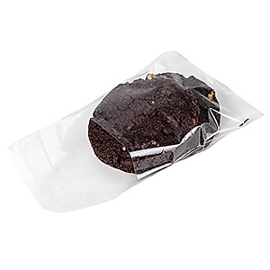 Bag Tek 4.7 x 4 Inch Treat Bags, 100 Microwave-Safe Cookie Bags - Lip And Tape Design, Heat-Resistant, Clear Plastic Resealable Bakery Bags, Grease-Resistant, For Candy, Nuts, And Party Favors