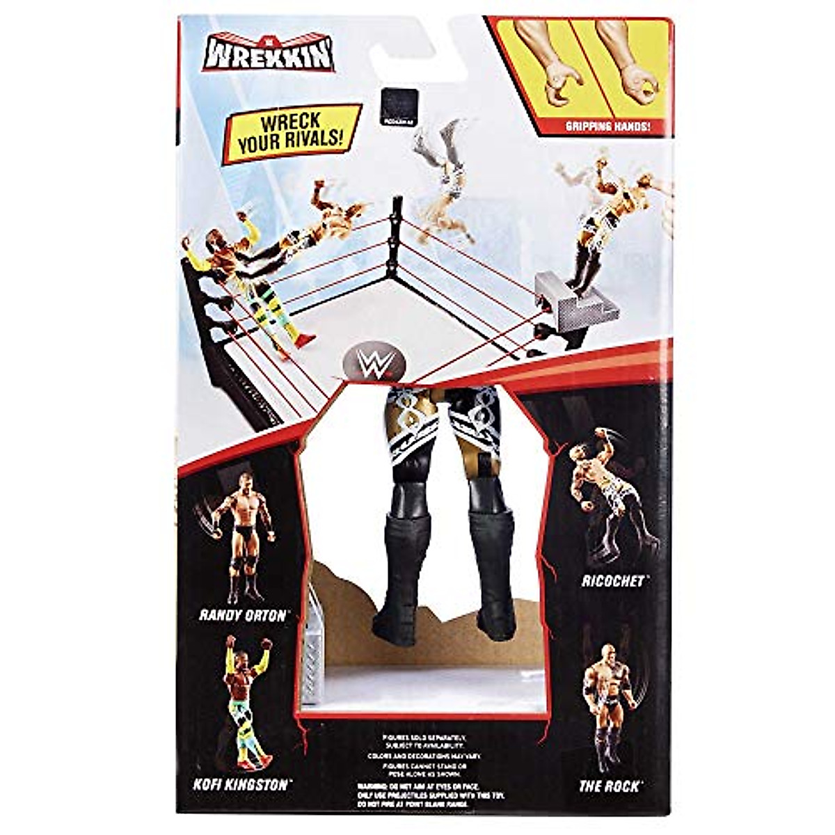 WWE MATTEL GNK09 Wrekkin' Ricochet 6 Inch Action Figure with Pull-Back Activated Moves and a Wreckable Accessory, Multi