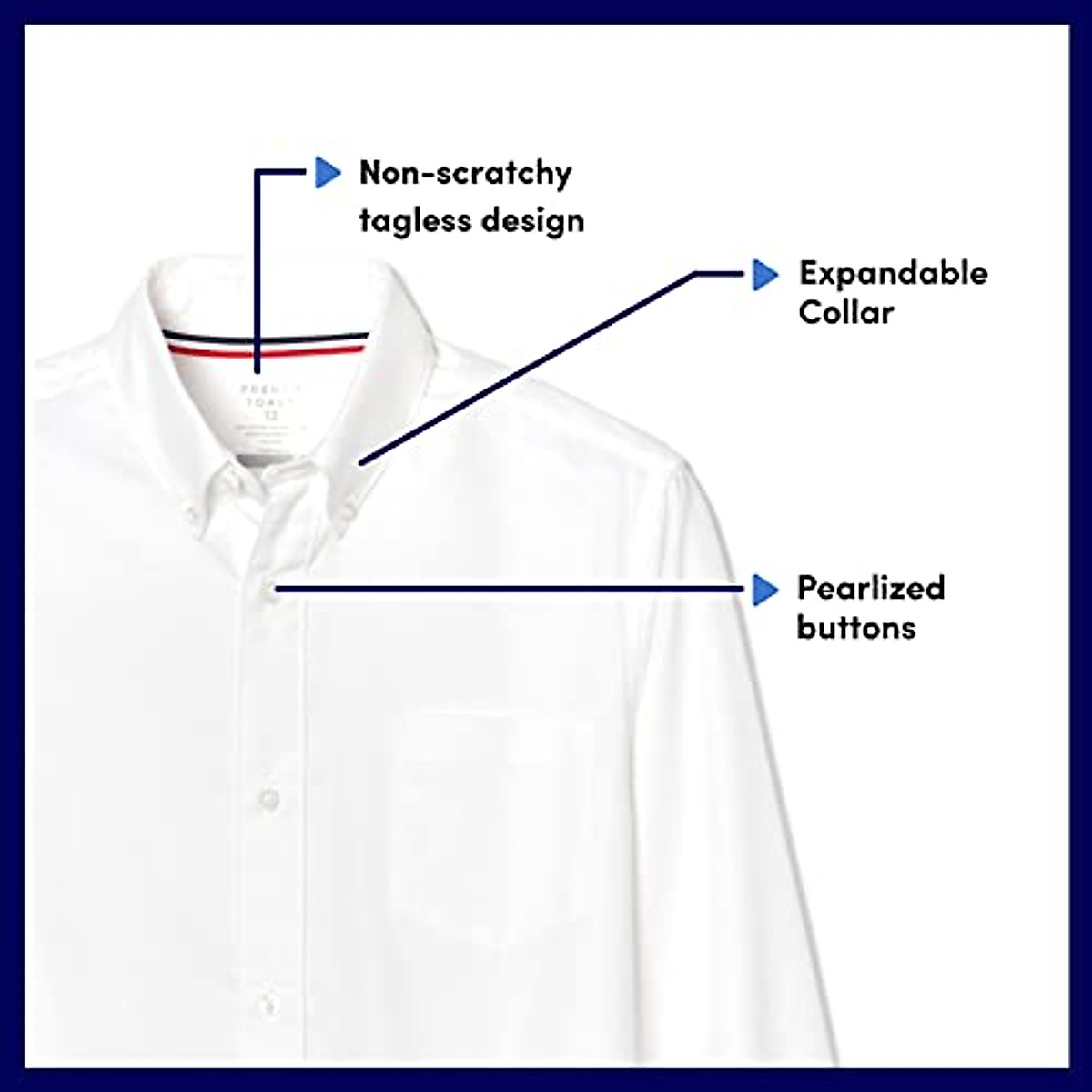 French Toast Boys' Toddler Short Sleeve Oxford Dress Shirt (Standard & Husky), Light Blue, 3T